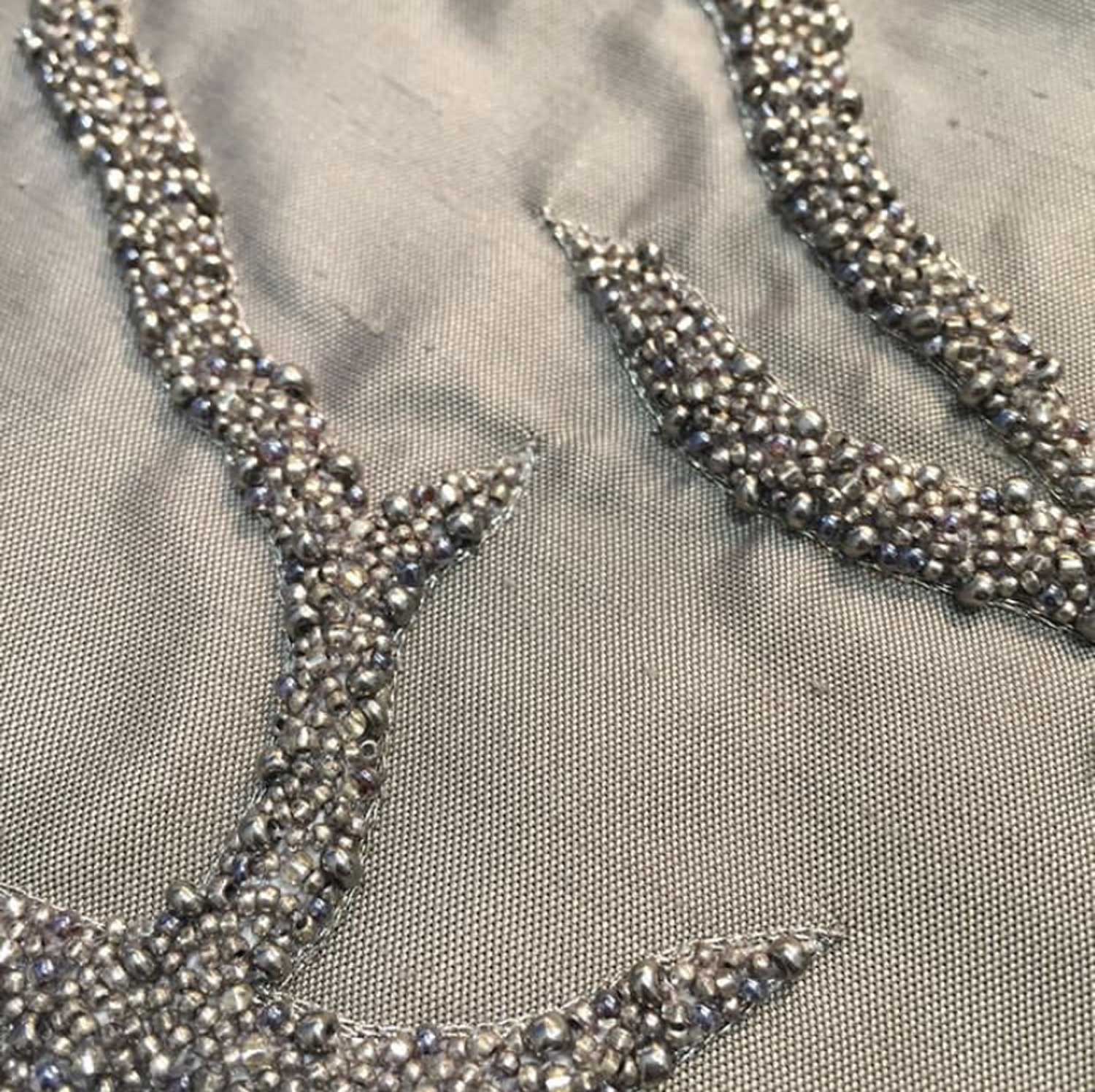 Silver beading with silver thread – 01092018 – Susann Eschenfelder